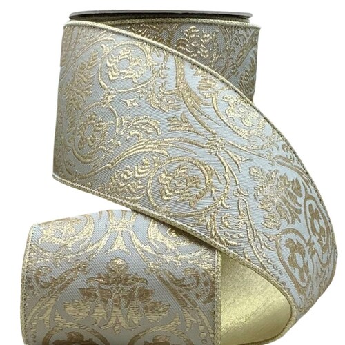 LUXE Designer Ribbon: 4 X 10yds Embroidered Gold Thread - Etsy