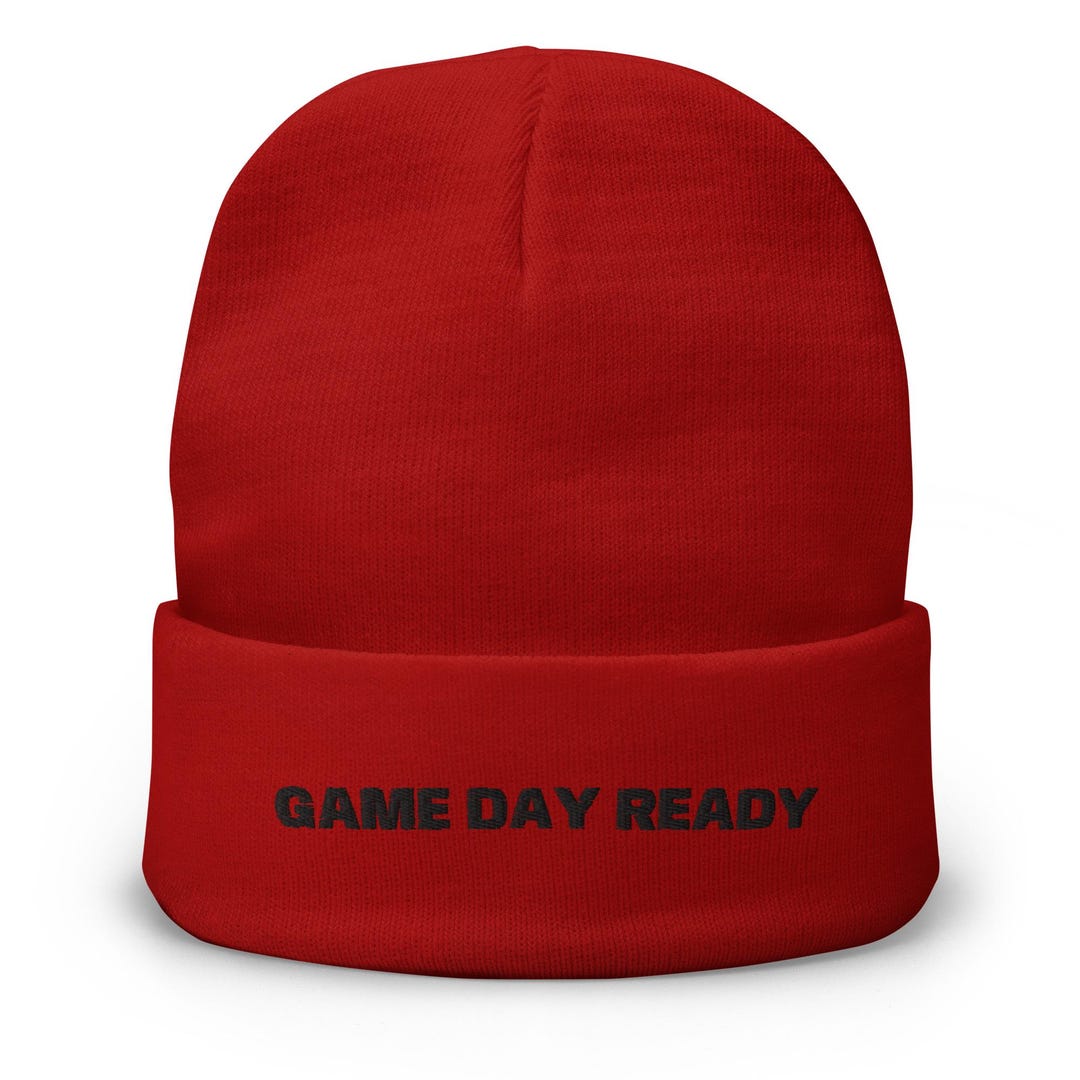 Game Day Ready Knit Beanie | Sports Fan Embroidered Hat | Unisex Winter ...