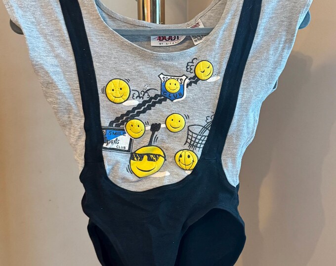 Vintage 1980s Body by Gitano Smiley Face Bodysuit L Medium - Etsy
