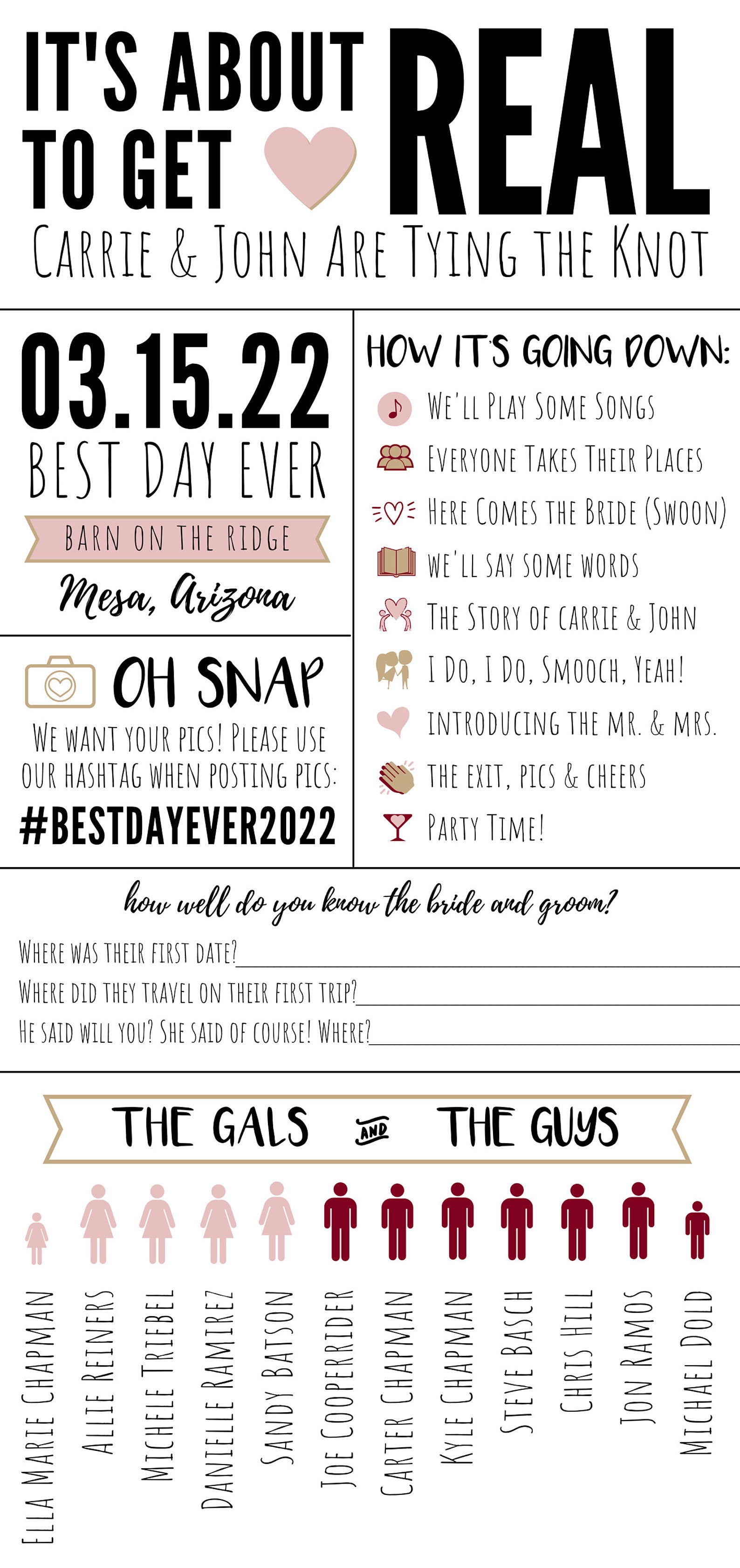 Funny Infographic Wedding Program / Games & Activities / Word Search ...