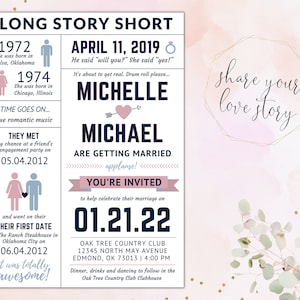 Printable Wedding Invitation / Our Love Story / Custom / Destination ...