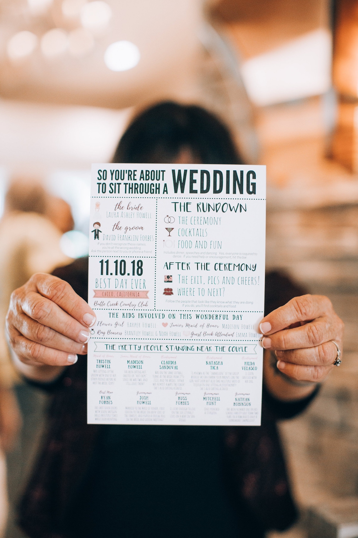 Funny Infographic Wedding Program / Front Only / Printable / - Etsy