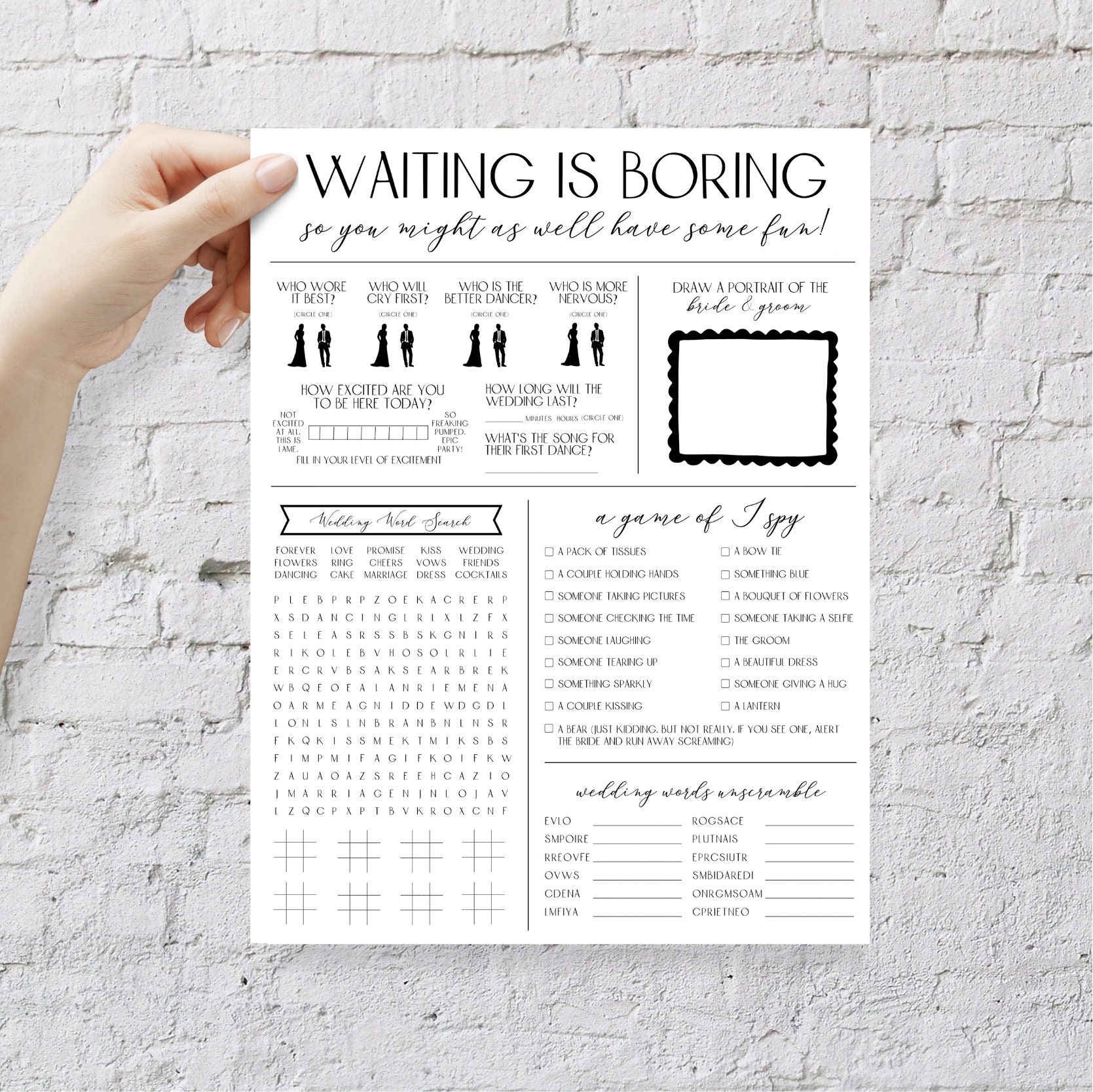 Wedding Games Program Rehearsal Interactive Fun - Etsy