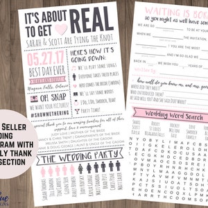 Funny Infographic Wedding Program / Games & Activities / Word | Etsy