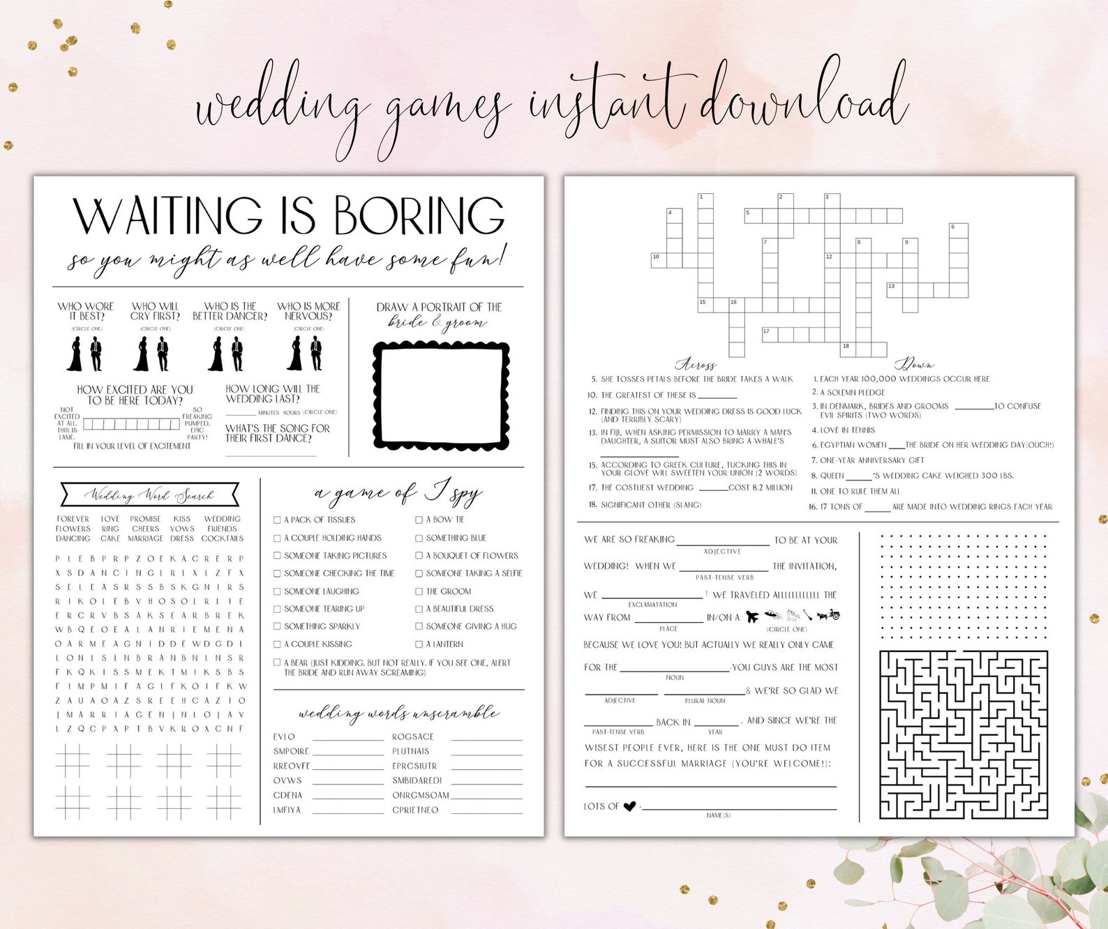 Wedding Games Program | Rehearsal | Interactive | Fun | Instant ...