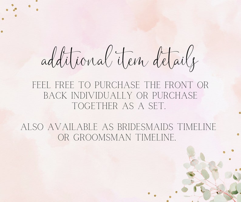 Wedding Week Timeline / Schedule of Events / Itinerary / - Etsy