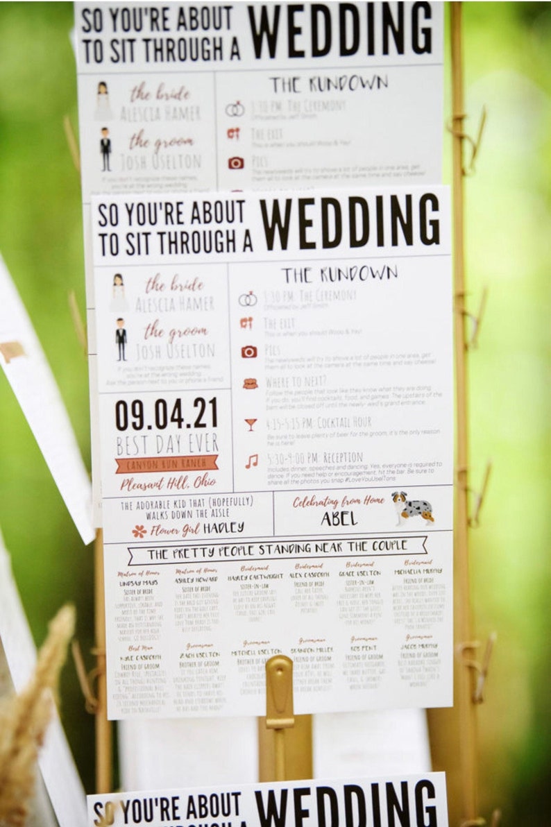 Funny Infographic Wedding Program / Games & Activities / Word - Etsy