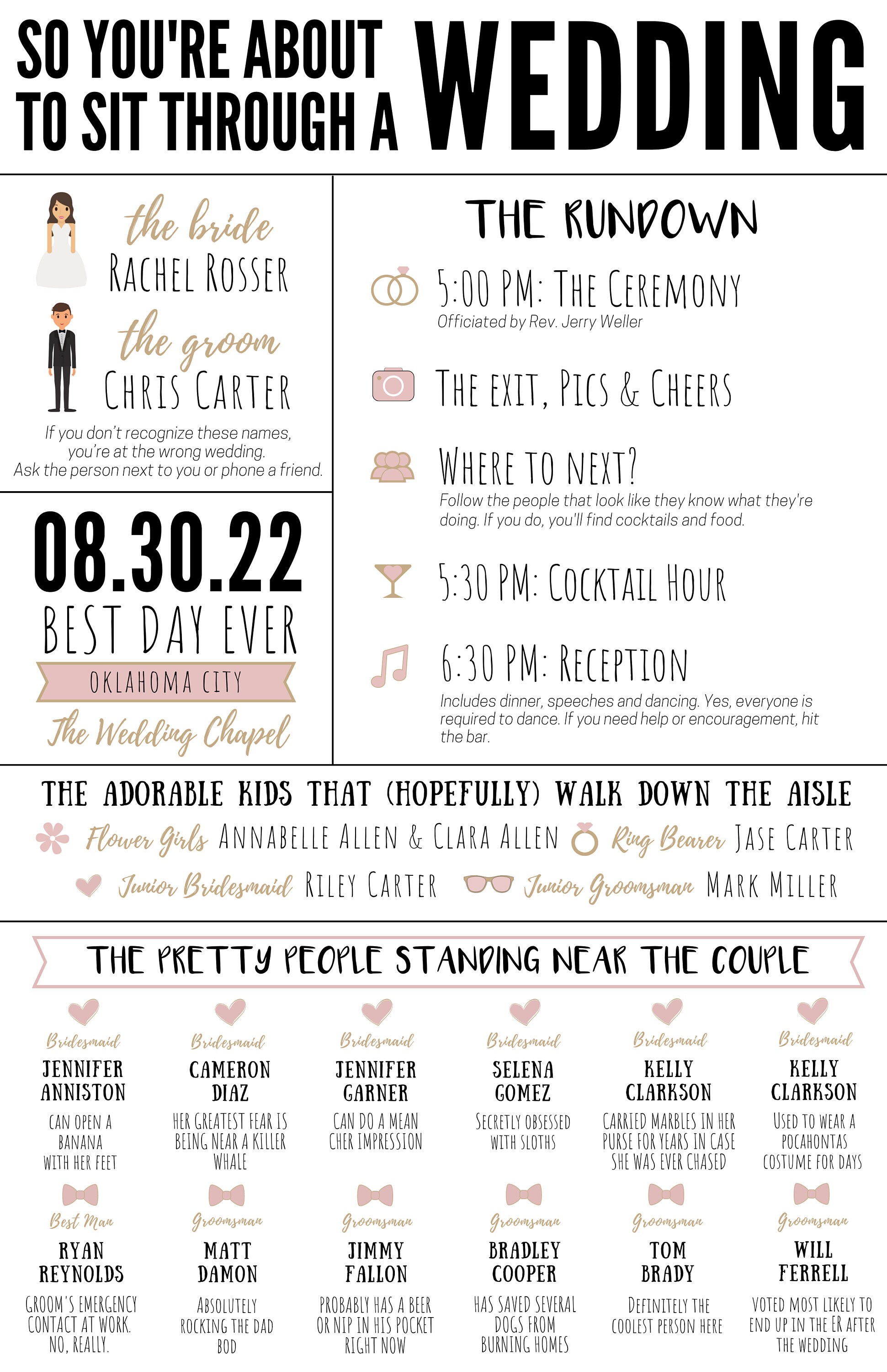 Funny Infographic Wedding Program / Games & Activities / Word | Etsy