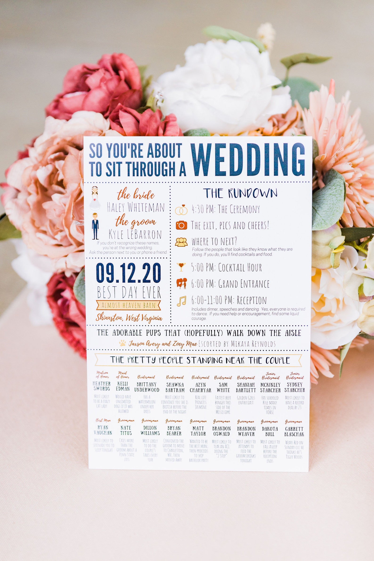 Funny Infographic Wedding Program / Games & Activities / Word - Etsy