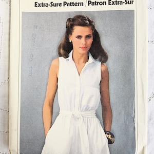 Easy 70s Sundress & Sash, Button Bodice, Pointed Shirt Collar, Elastic ...