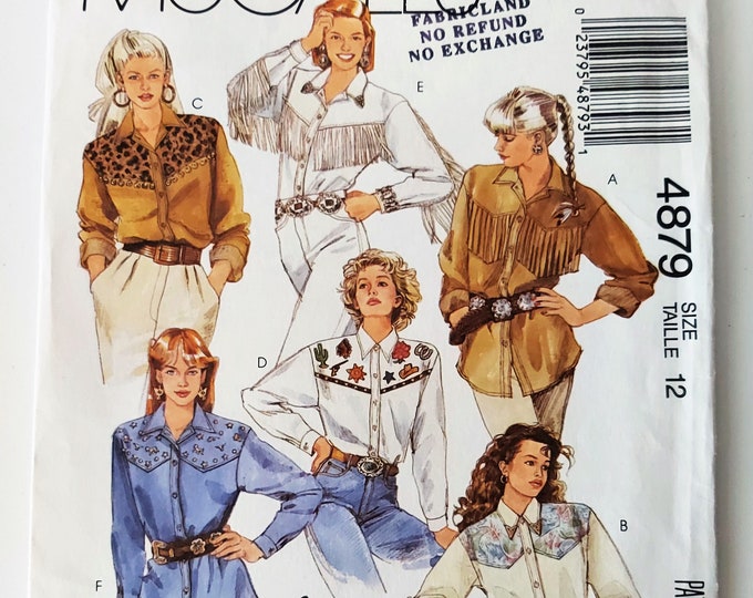 90s Decorated Western Shirt, Cowgirl Blouse, Yoke Options, Fringed ...