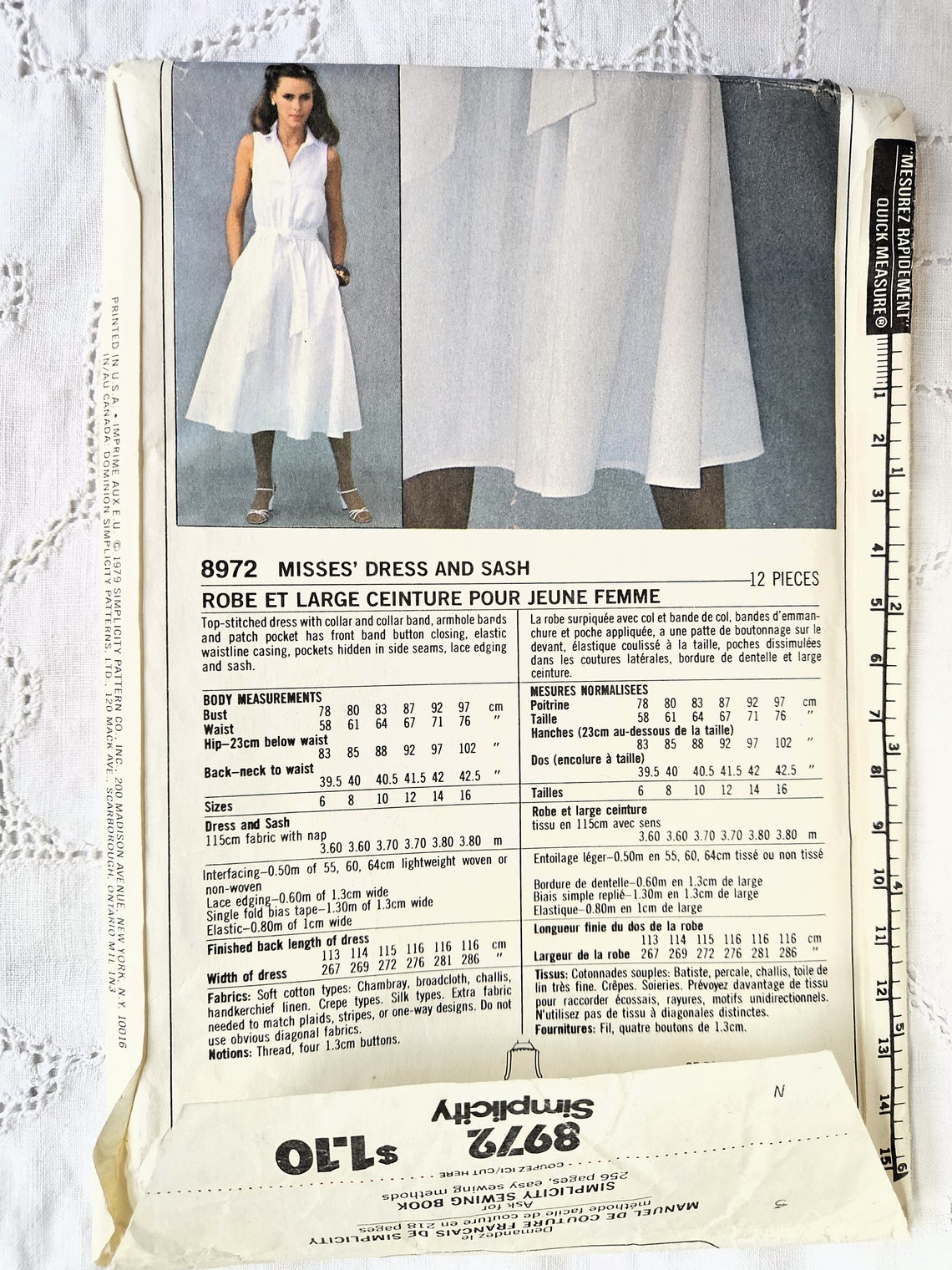 Easy 70s Sundress & Sash, Button Bodice, Pointed Shirt Collar, Elastic ...