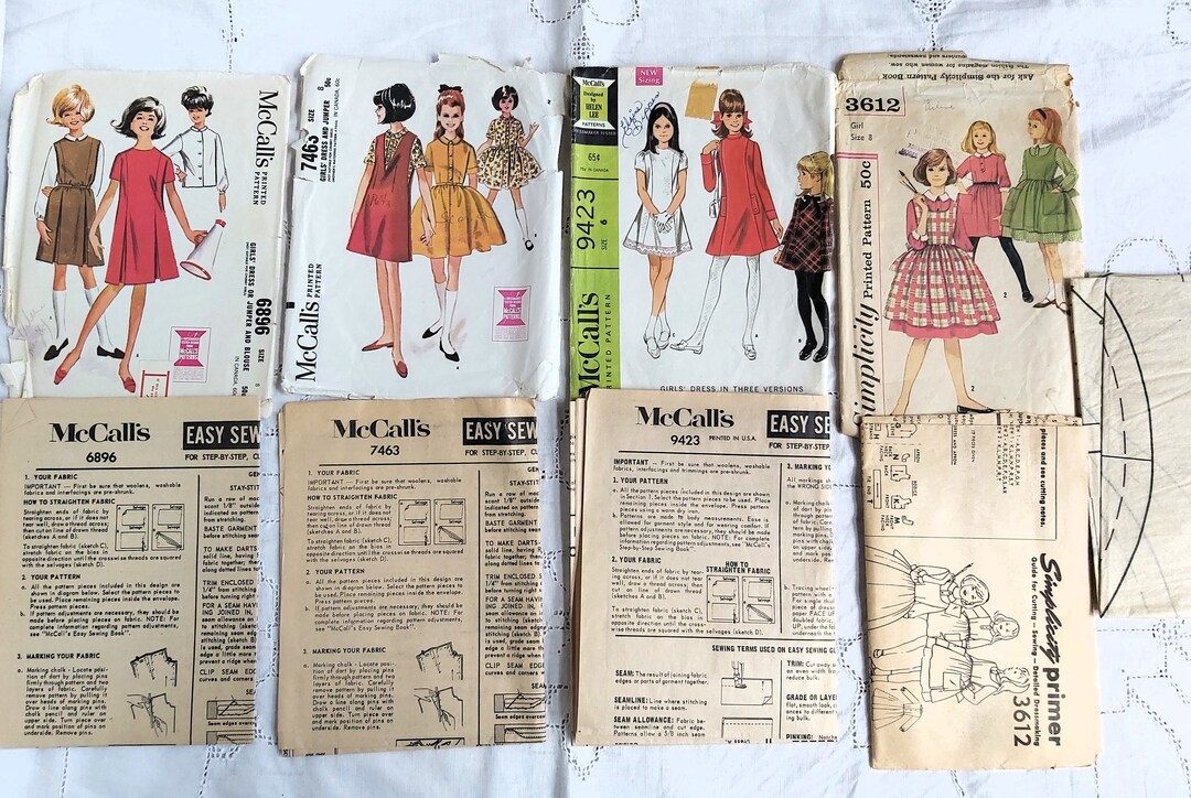 Vintage 60s Paper Ephemera, Teen Fashion Sewing Pattern Envelopes ...