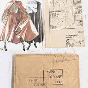 80s Cape & Skirt, Lined Flared Cloak, Flared and Waist Gathered Midi ...