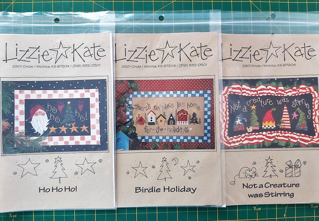 Lizzie Kate Christmas Cross Stitch Patterns, Hohoho Framed Sampler ...