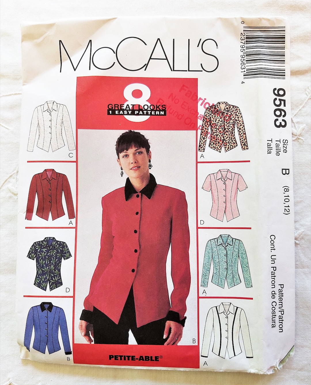 90s Button Front Tops, Princess Seams, Shaped Front Hemline, Sleeve ...