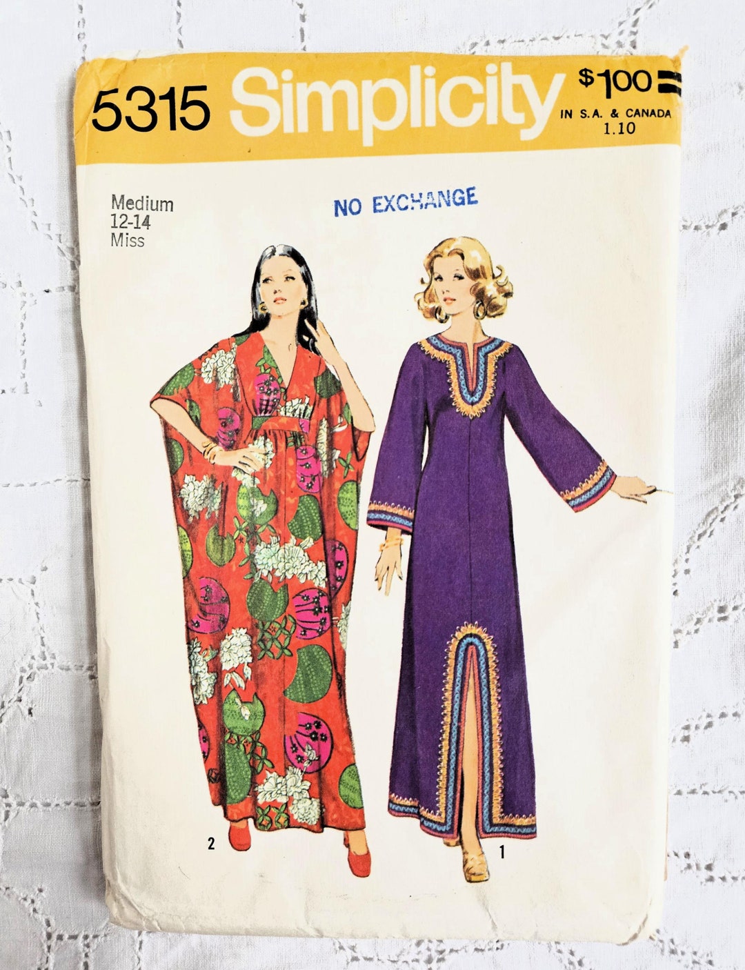 Vintage 70s Fitted or Flowing Full Length Caftan, Retro Dashiki, Tunic or Loose-fitting Muu-muu ...