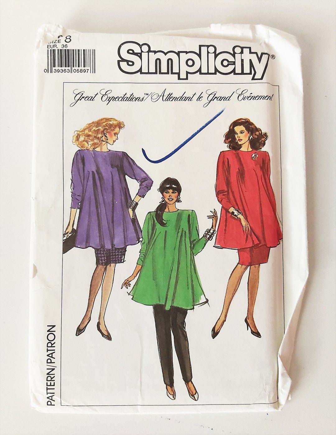 80s Maternity Separates, Flared Top, Pull-on Tapered Pants, Elastic ...