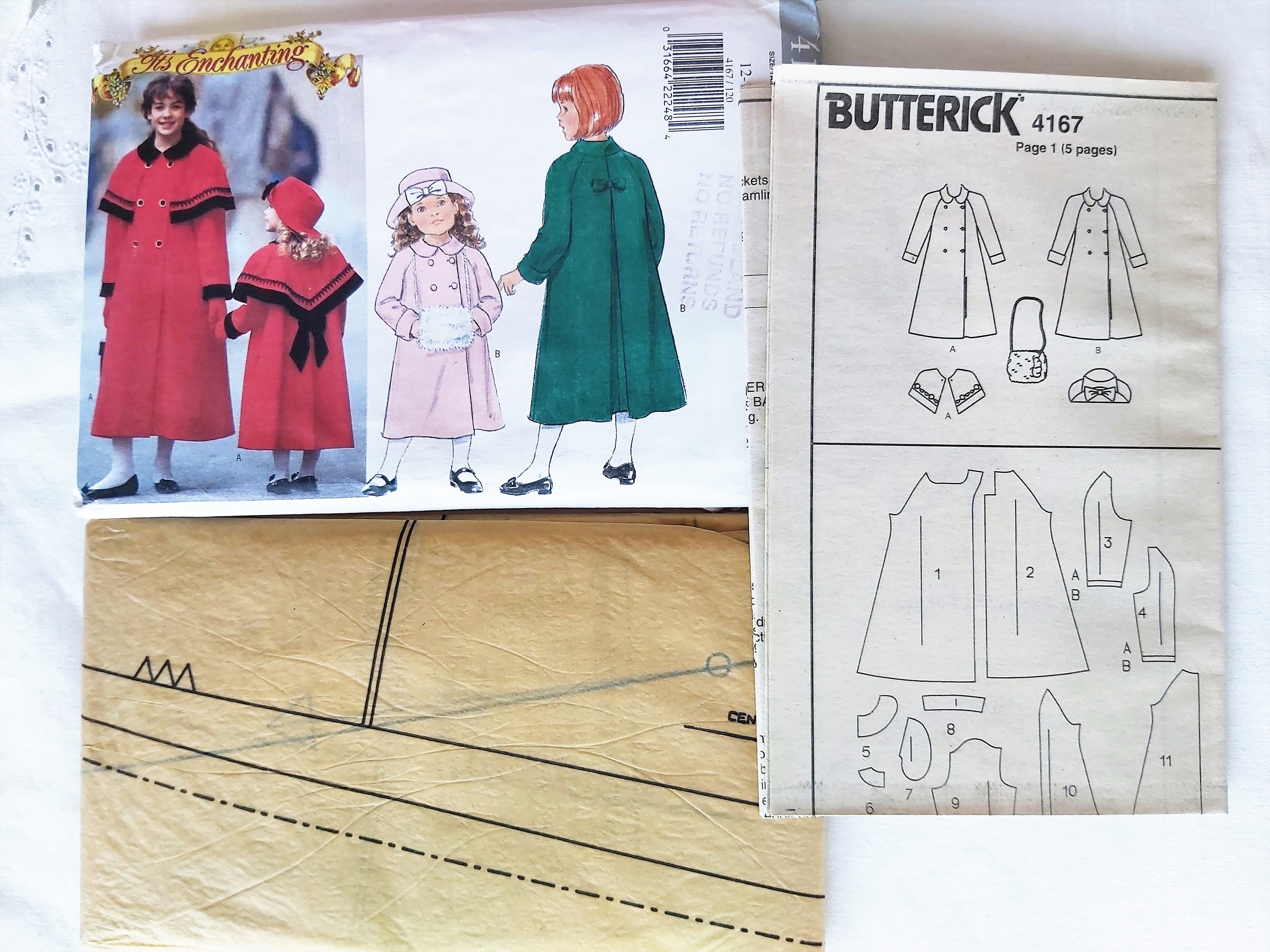 Retro 90s Girls' & Tween's Flared Double Breasted Coat, Detachable ...