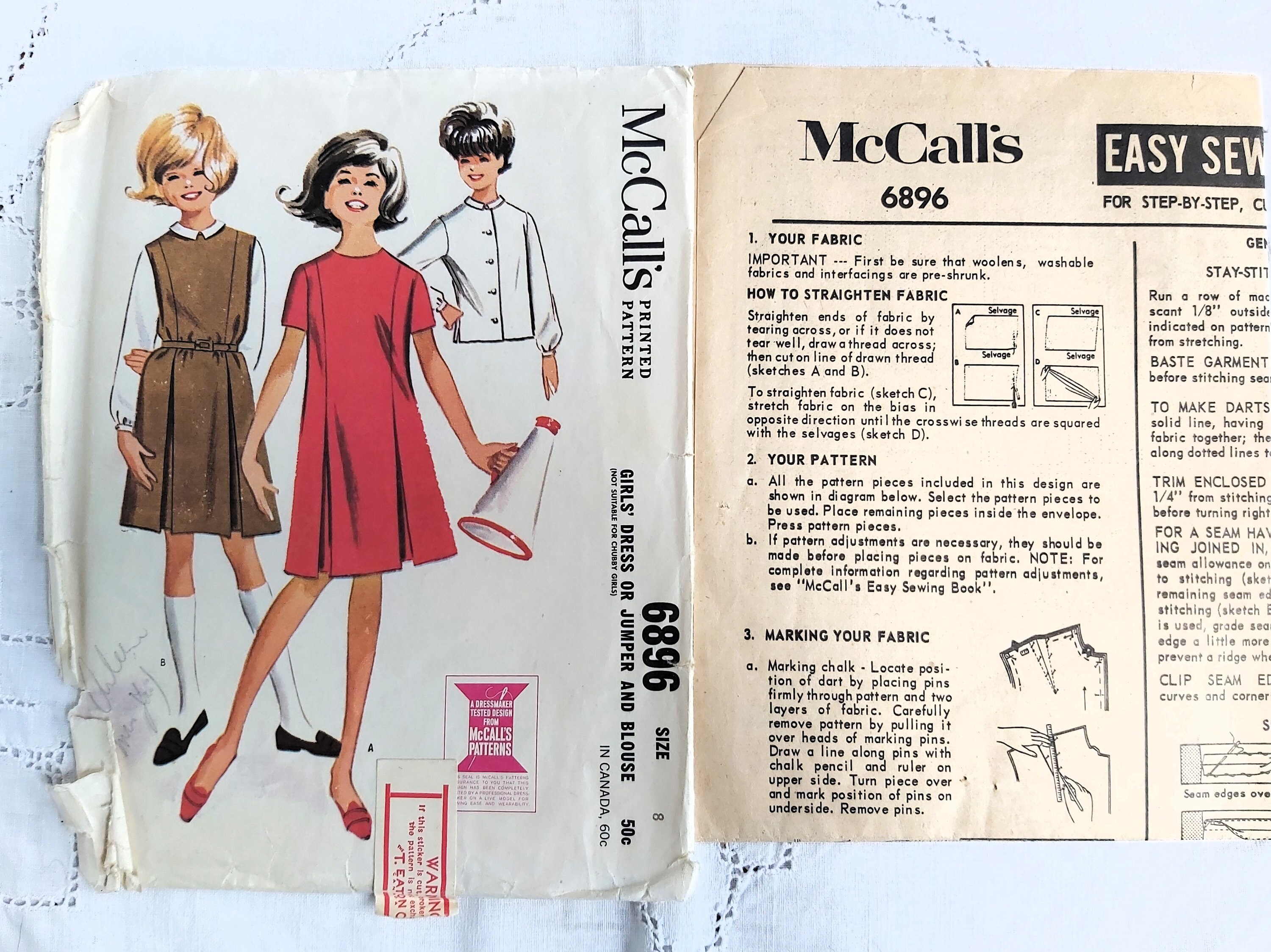 Vintage 60s Paper Ephemera, Teen Fashion Sewing Pattern Envelopes ...