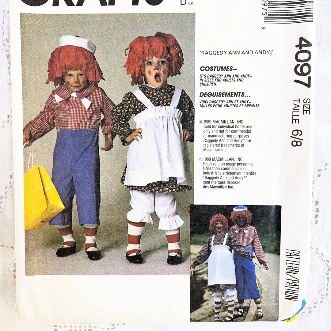 Kid's Raggedy Ann & Andy Costumes, Boys' and Girls' Dress Up, Popular ...