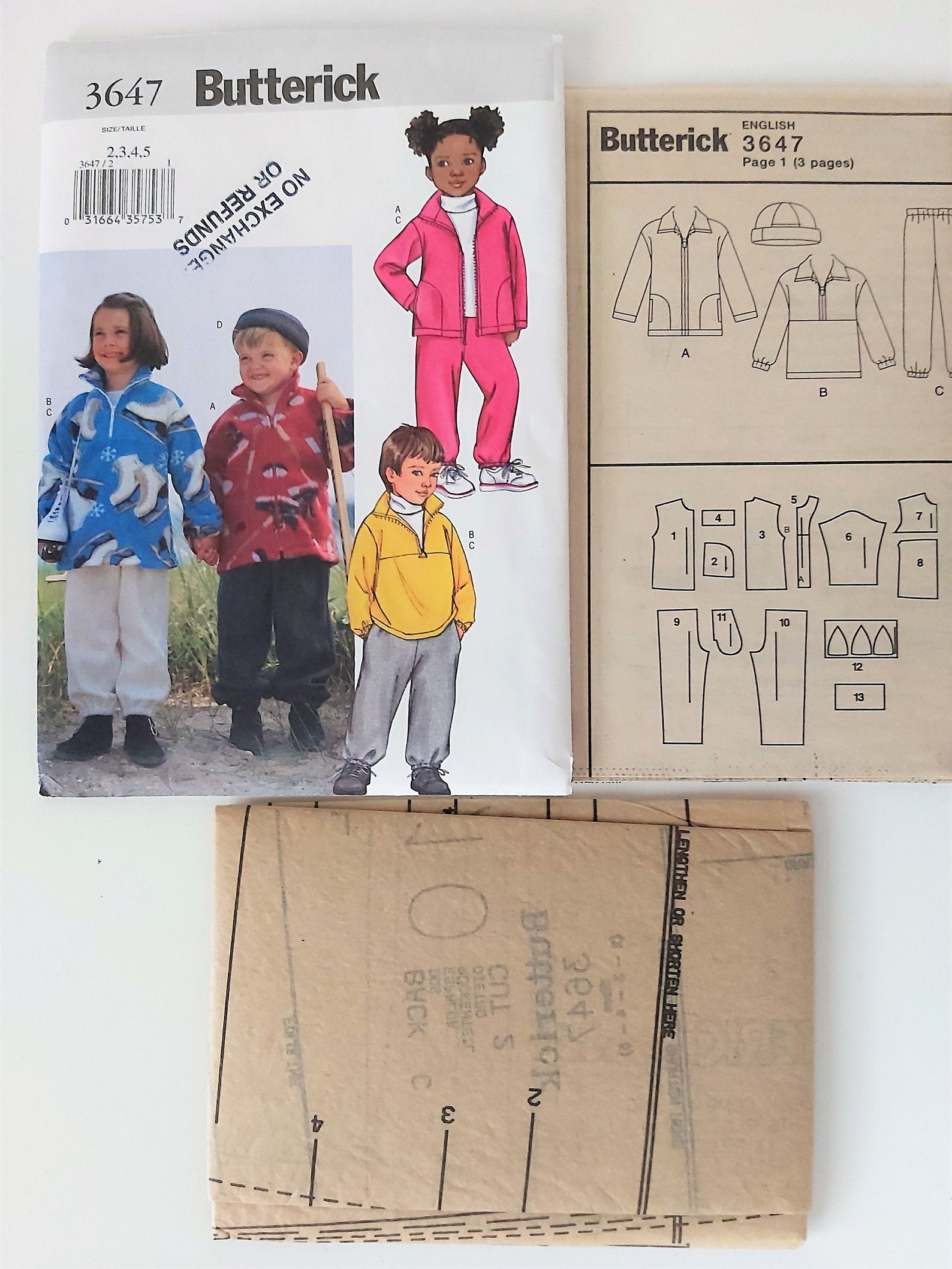 Children's Stretch Knit Separates & Cap, Fleece Jacket, Zipper Front or ...