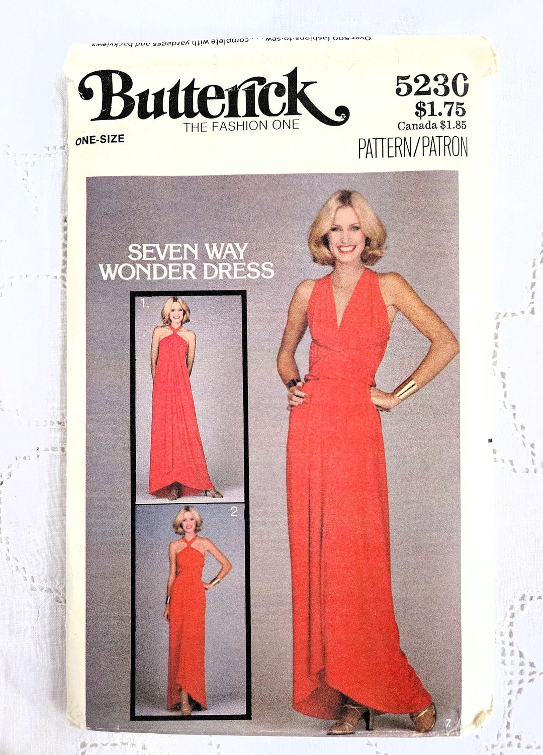 1970s Seven Way Wonder Dress, Sleeveless Wrap & Tie Dress, Easy Sew ...