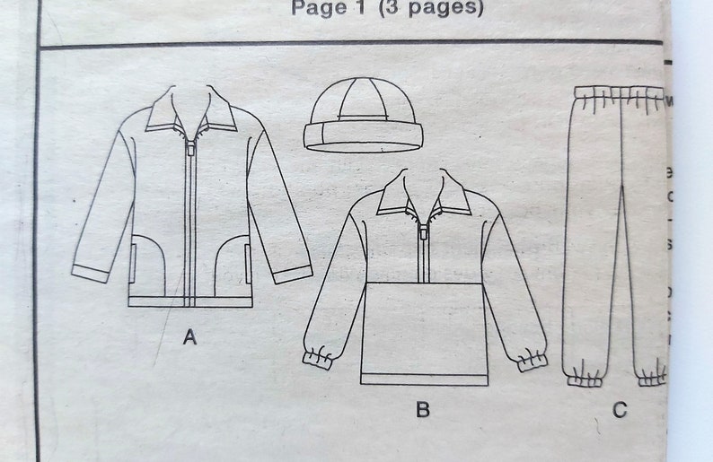 Children's Stretch Knit Separates & Cap, Fleece Jacket, Zipper Front or ...