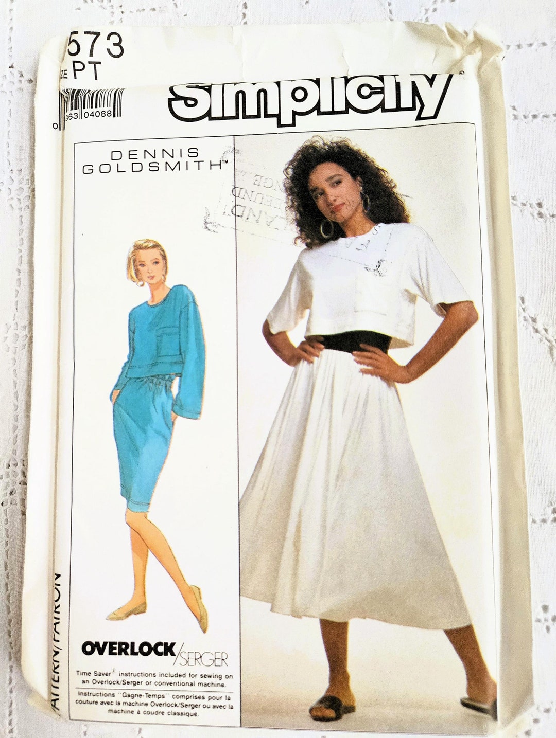 80s Stretch Knit Separates, Pull-on Flared or Straight Skirt, Cropped ...