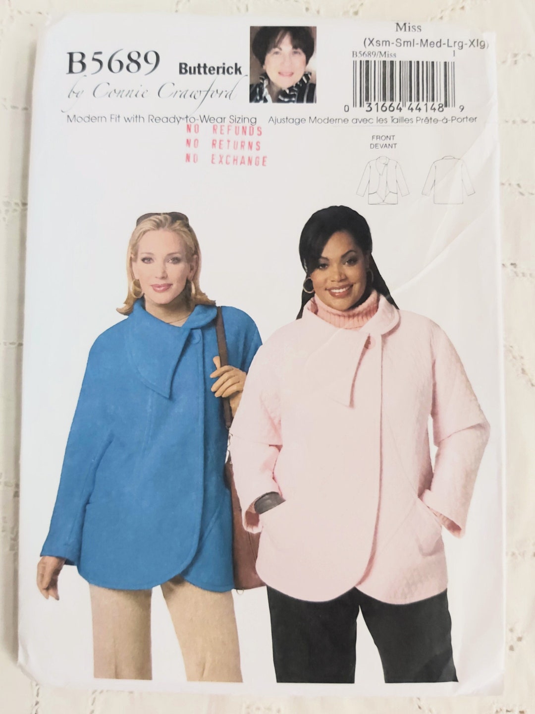 Asymmetric Jacket, Easy to Sew, Loose-fitting Coat, Hip Length Parka ...