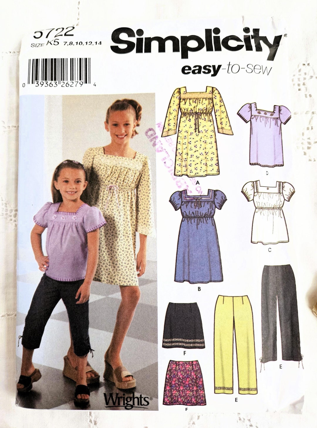 Tween Girls' Boho Separates, Square Neck Tunic Top and Dress, Cropped ...