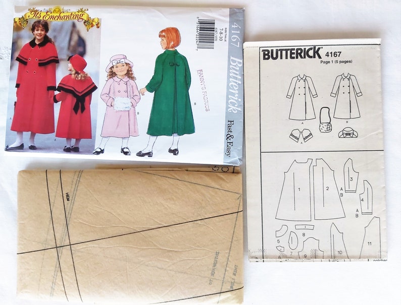 Retro 90s Girls' & Tween's Flared Double Breasted Coat, Detachable ...