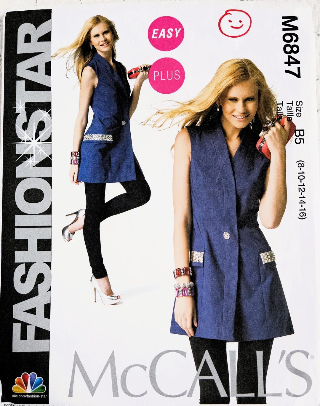 Easy to Sew Fitted Vest, Princess Seams, One Button Closing, Back Slit ...