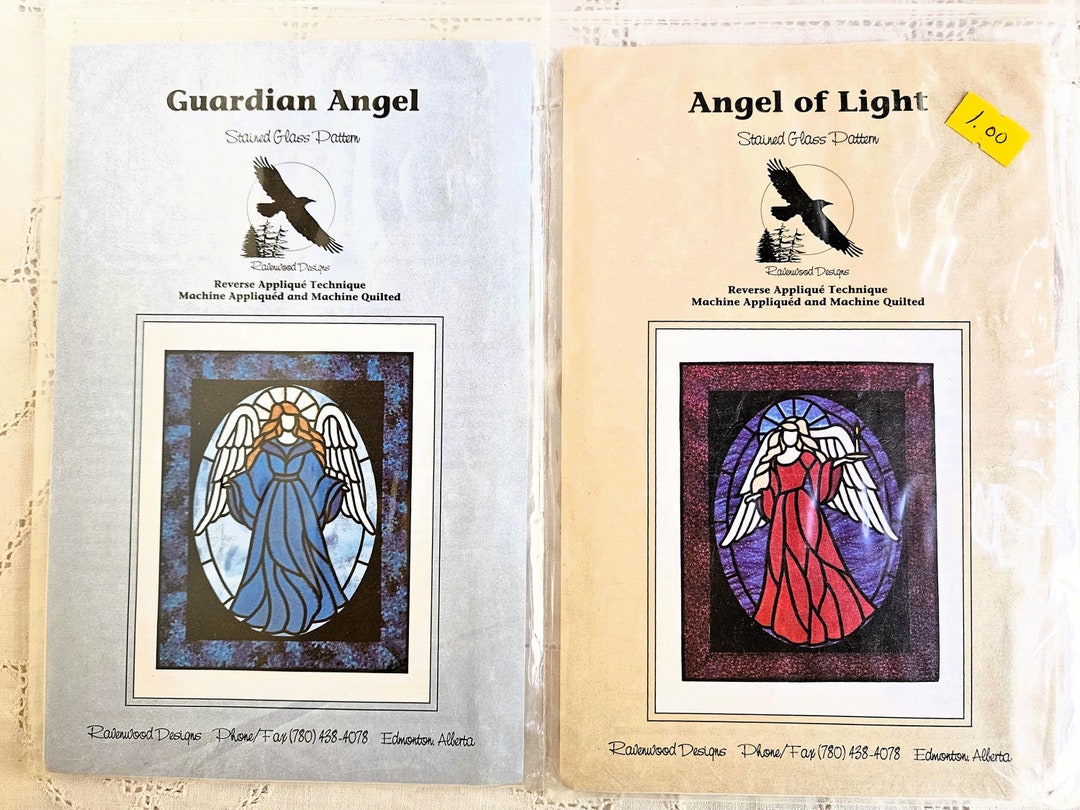 Reverse Applique Stain Glass Angels, Quilted Wall Hanging 28" X 35 ...