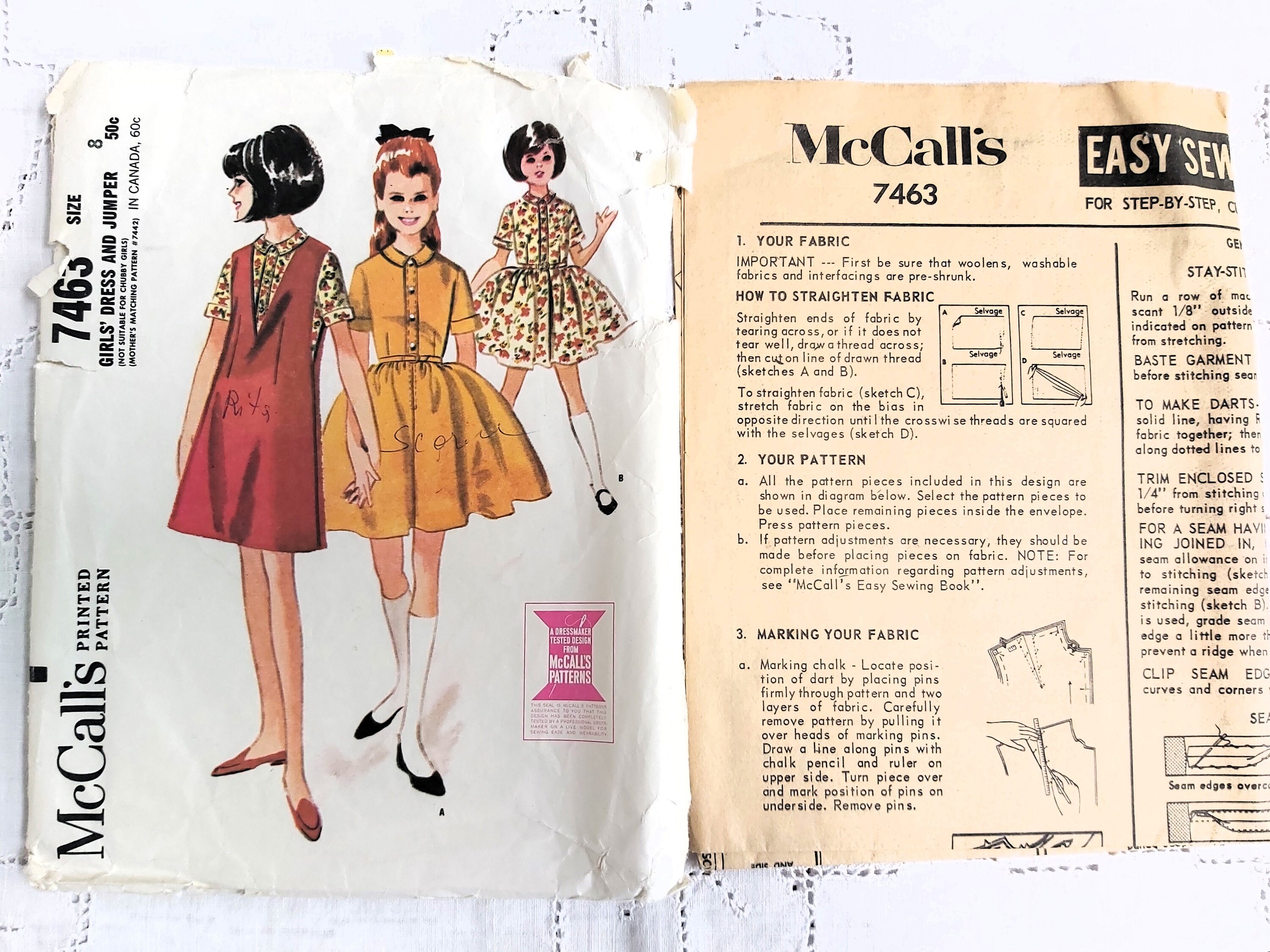 Vintage 60s Paper Ephemera, Teen Fashion Sewing Pattern Envelopes ...