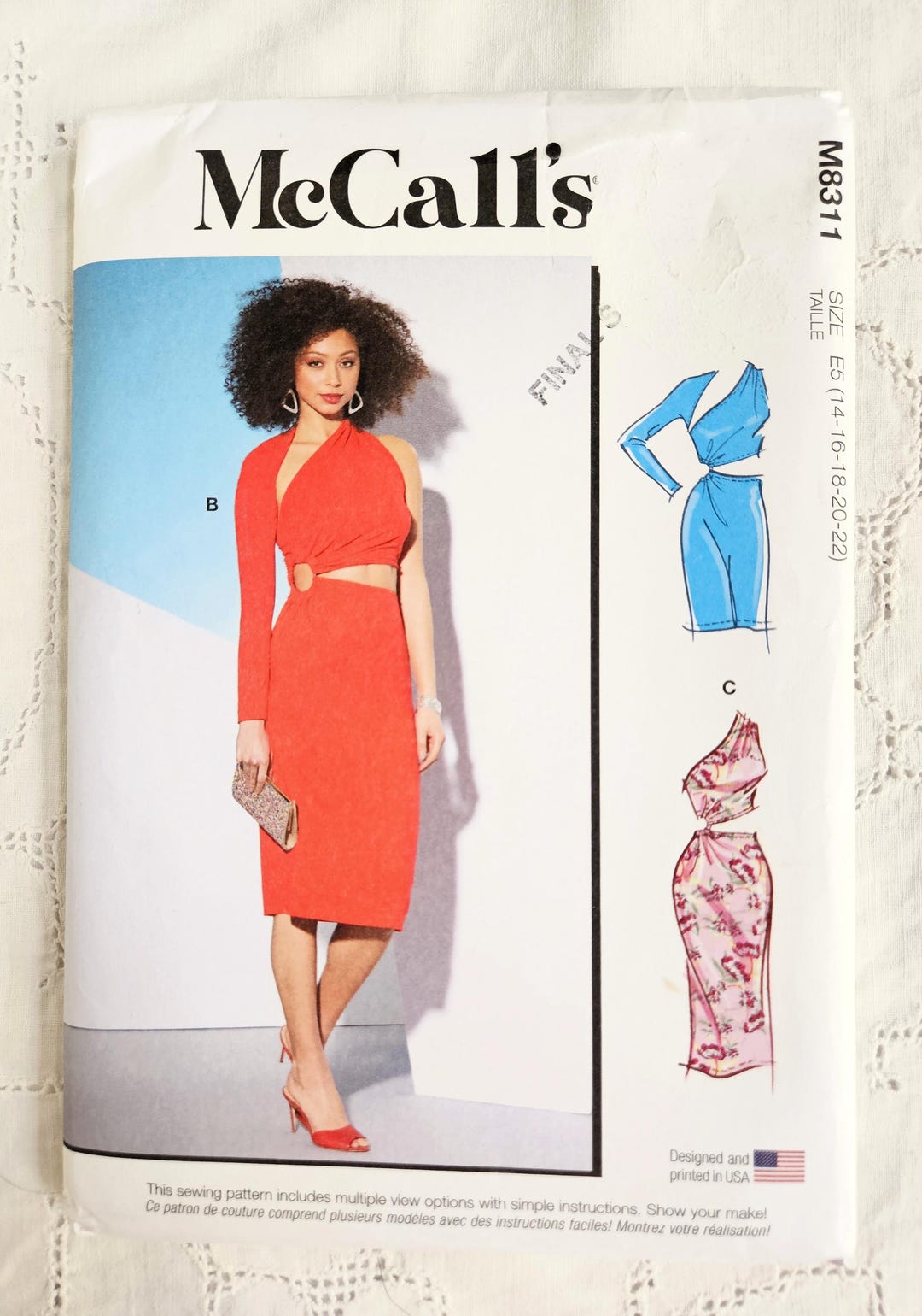 Plus Size Stretch Knit Party Dress, Midriff Opening, One Shoulder, Long ...