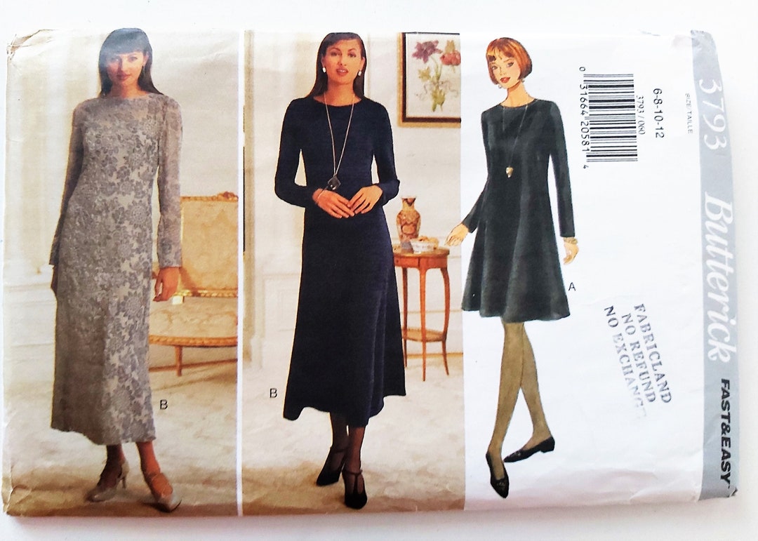 90s Classic A-line Dress and Slip, Mid Knee or Above Ankle Length ...