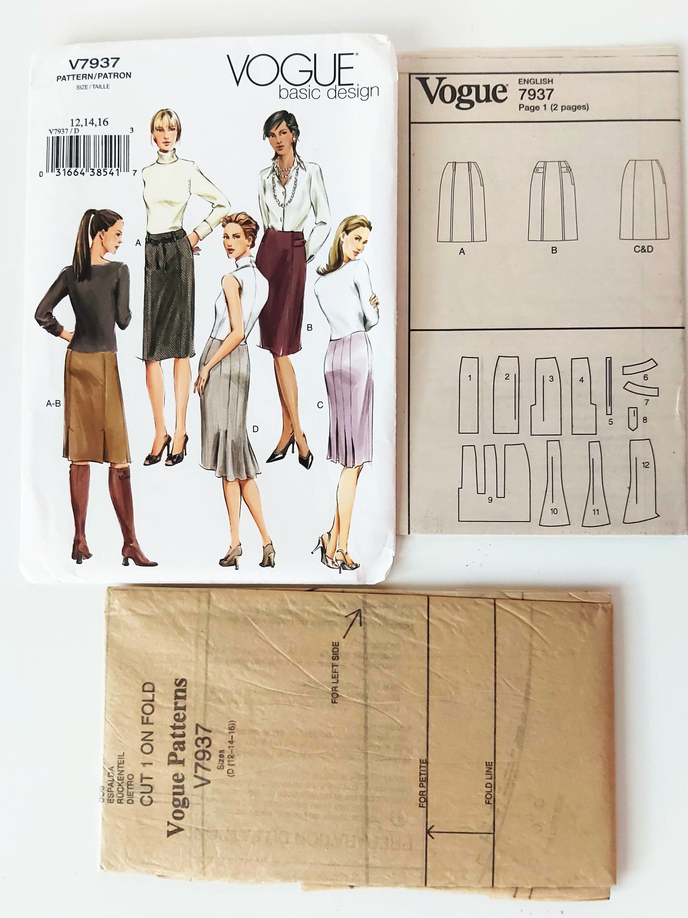 Easy to Sew Straight Skirts, 4 Looks 1 Pattern, Princess Seams, Back ...
