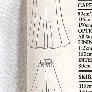 80s Cape & Skirt, Lined Flared Cloak, Flared and Waist Gathered Midi ...