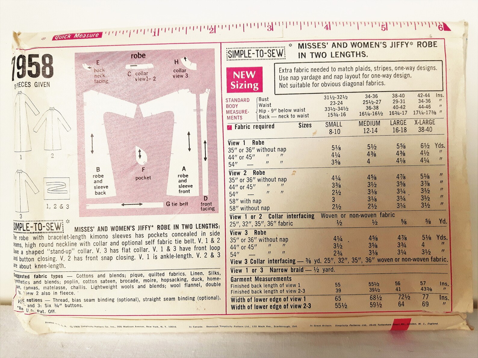 Vintage 1960s Kimono Sleeve Robes With Button or Snap Closing, Stand up ...