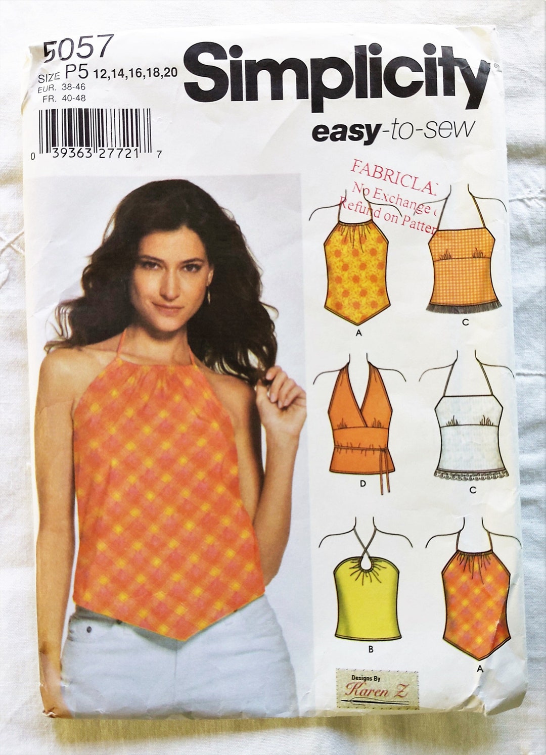 Easy to Sew Summer Halter Tops, Bust Line Seaming, Gathered Key-hole ...