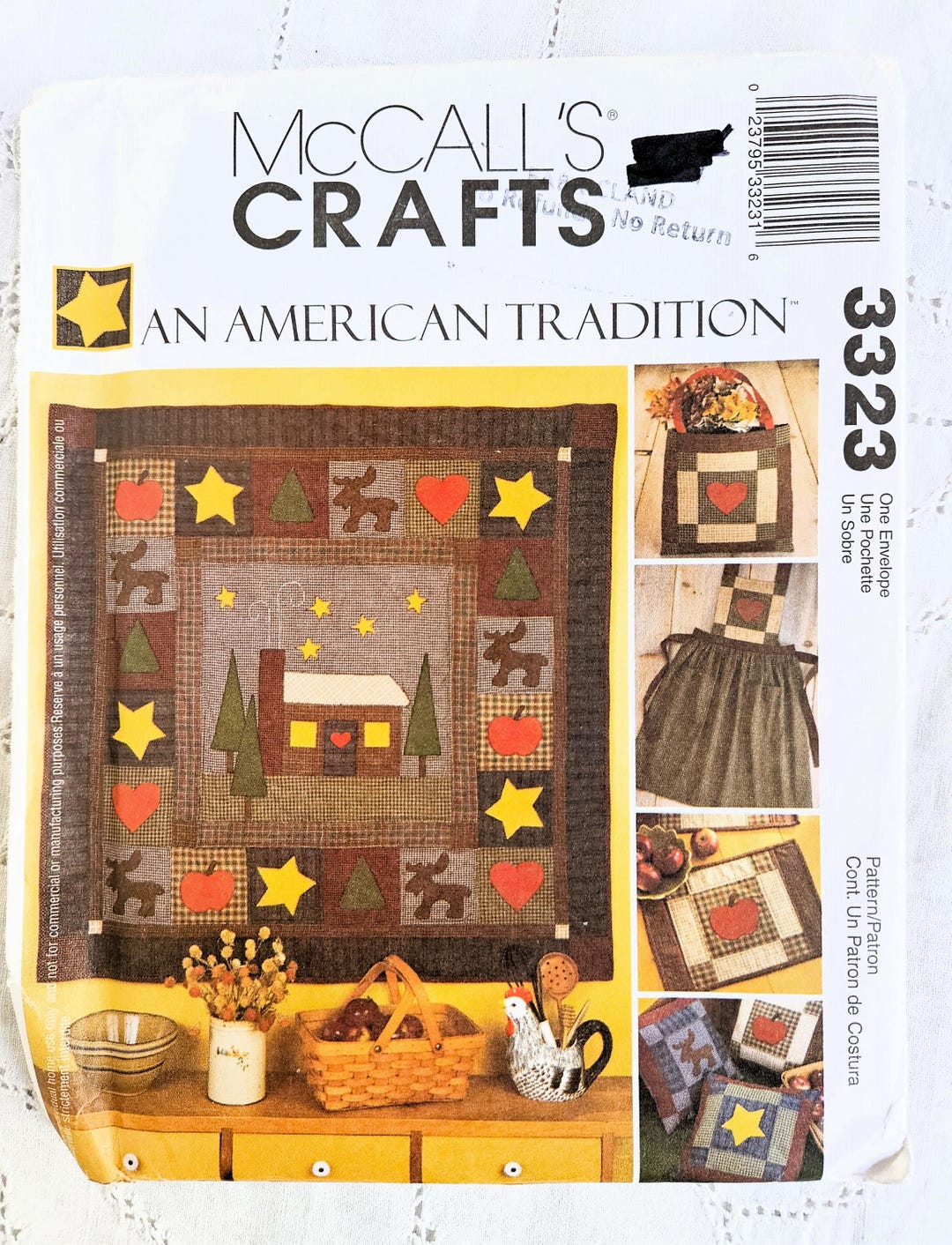 Rustic Quilt & Applique Home Decor, Cabin Wallhanging, Bib Front Apron ...