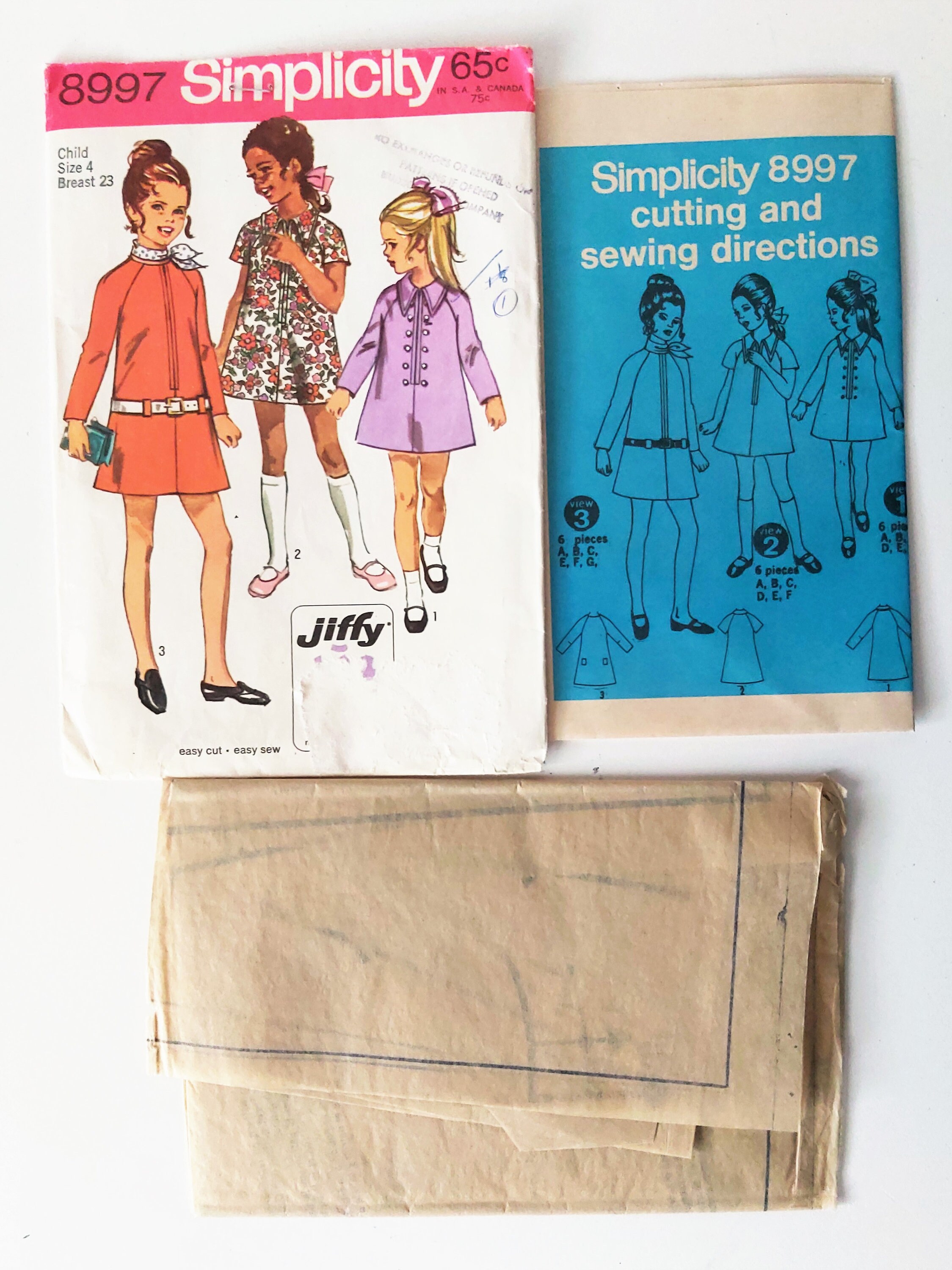 Girls' Mod 70s A-line Mini Dress, Front Zipper, Raglan Sleeves, Drop ...