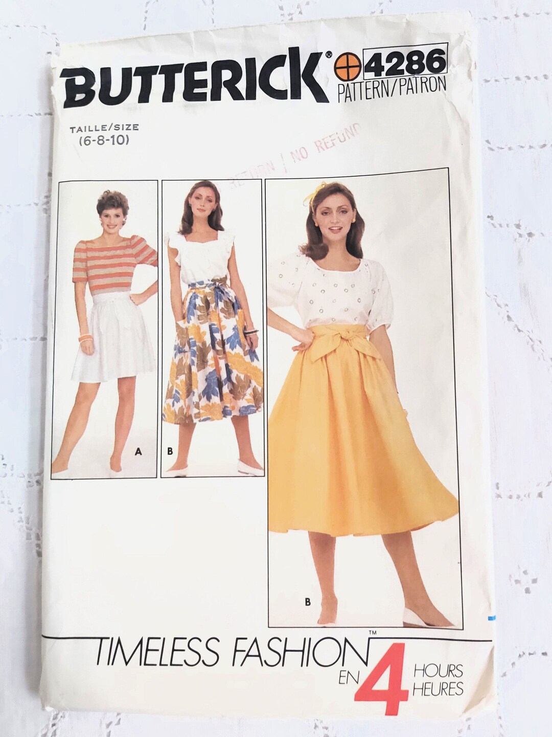 Retro 80s Back Wrap Skirt, Above Knee or Midi Lengths, Easy to Sew ...