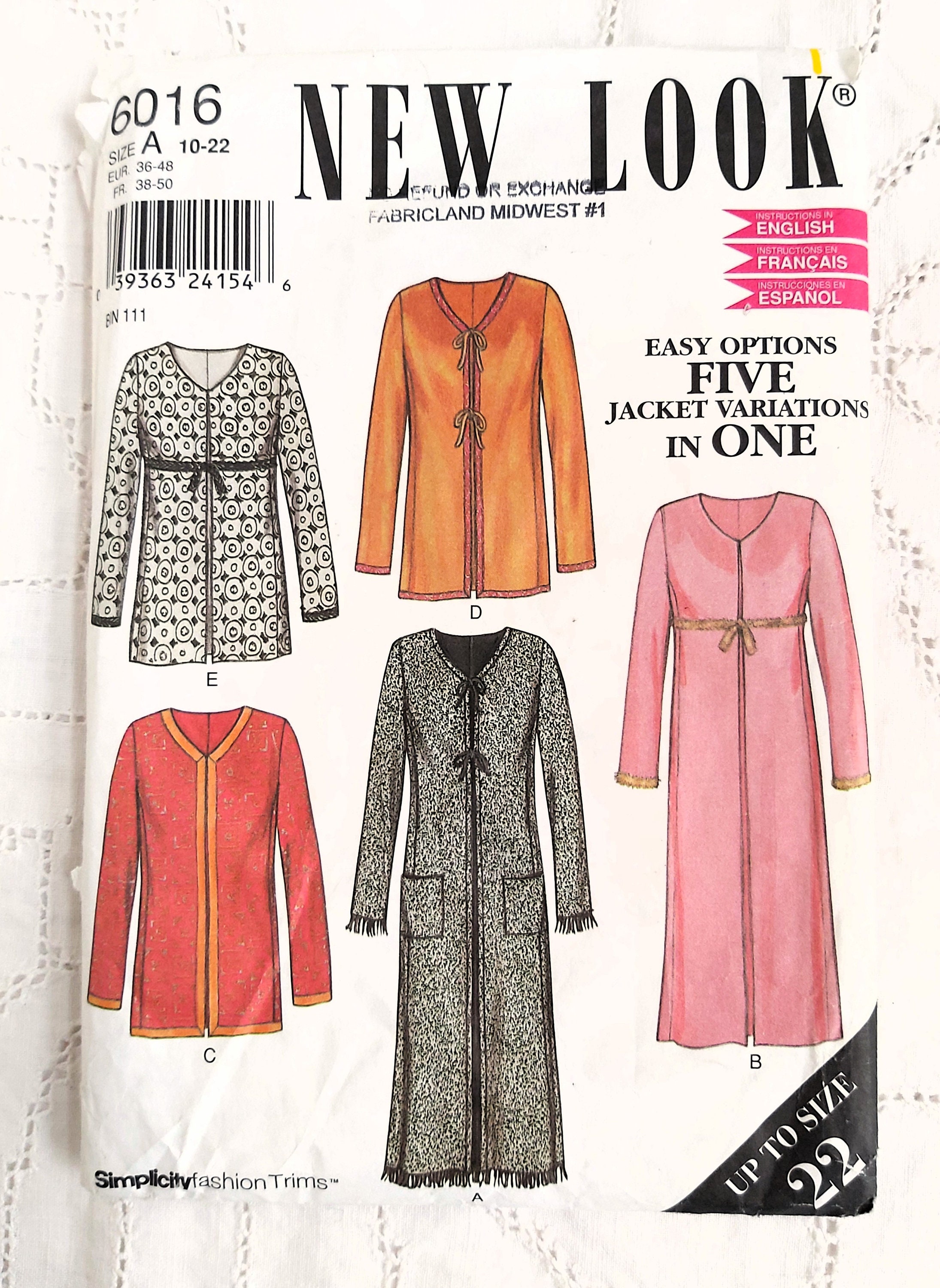 90s Straight Coat, Thigh or Ankle Length, Optional Empire Waist, Tie ...