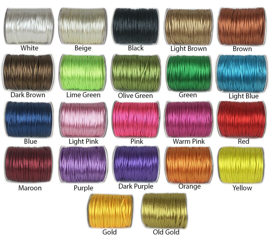 10 Yards 2mm Satin Cord Rattail Nylon Macrame Bracelet Cord - Etsy