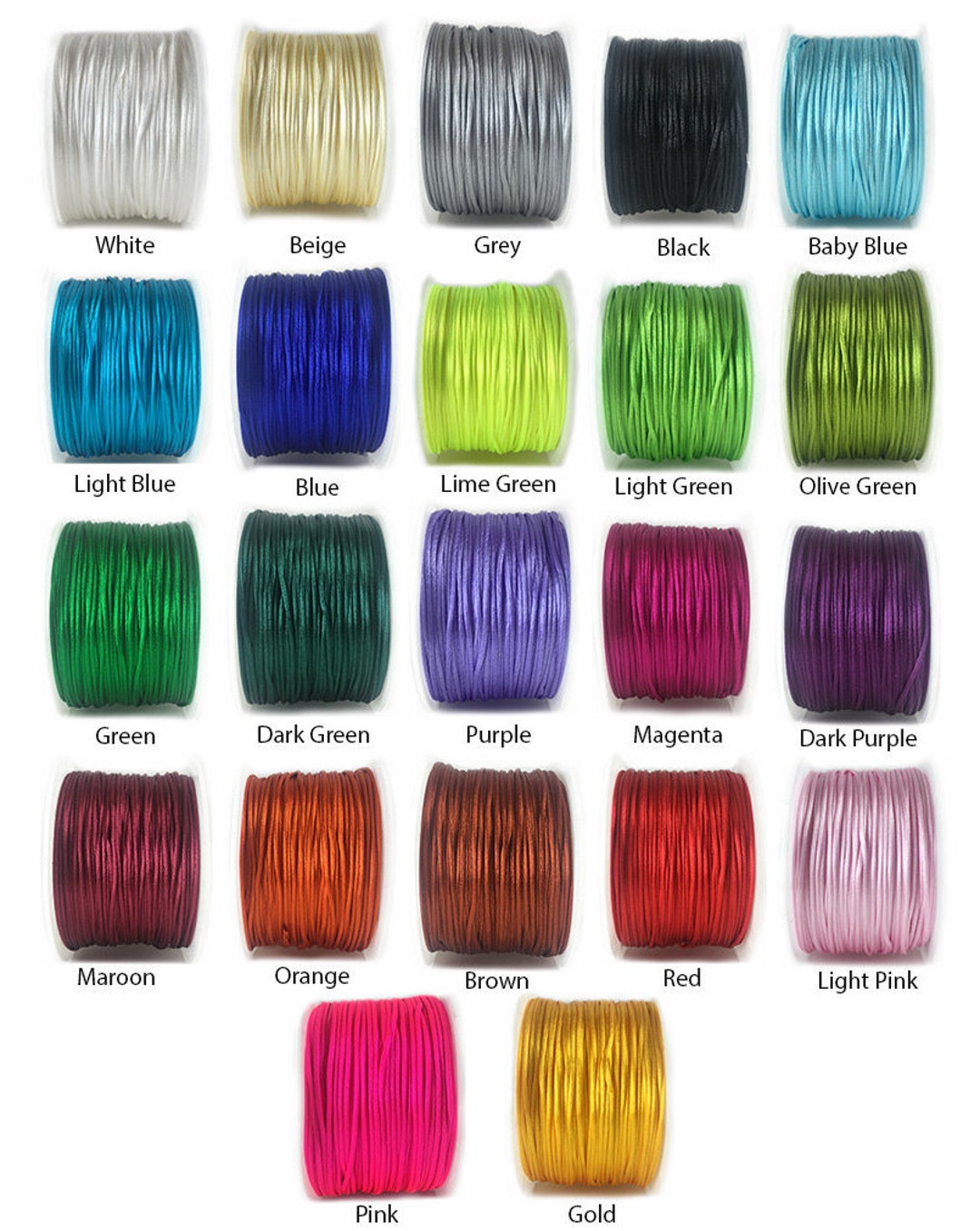 20 Yards 1mm Satin Cord Bugtail Nylon Macrame Bracelet Cord - Etsy