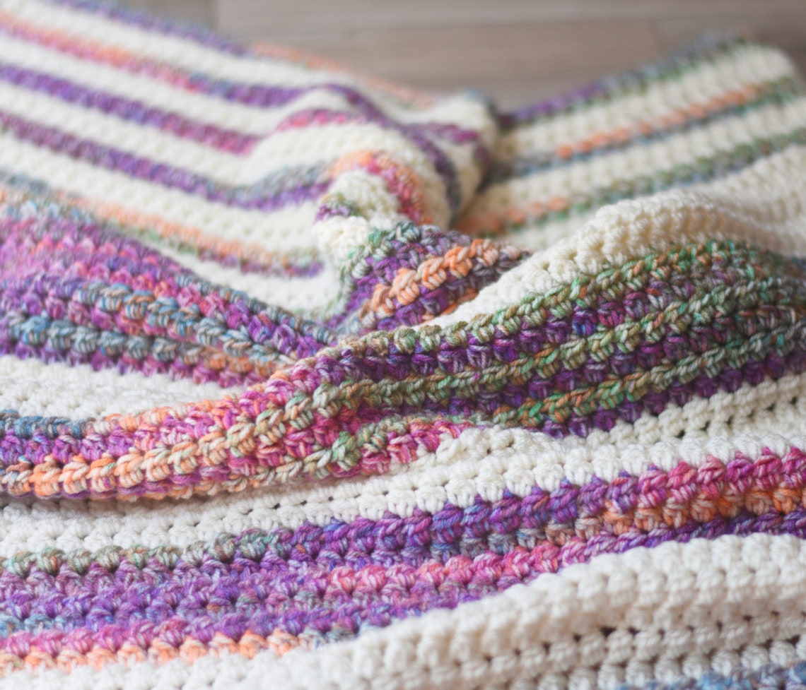 Sunset Stripes Crochet Blanket/throw PATTERN - Etsy