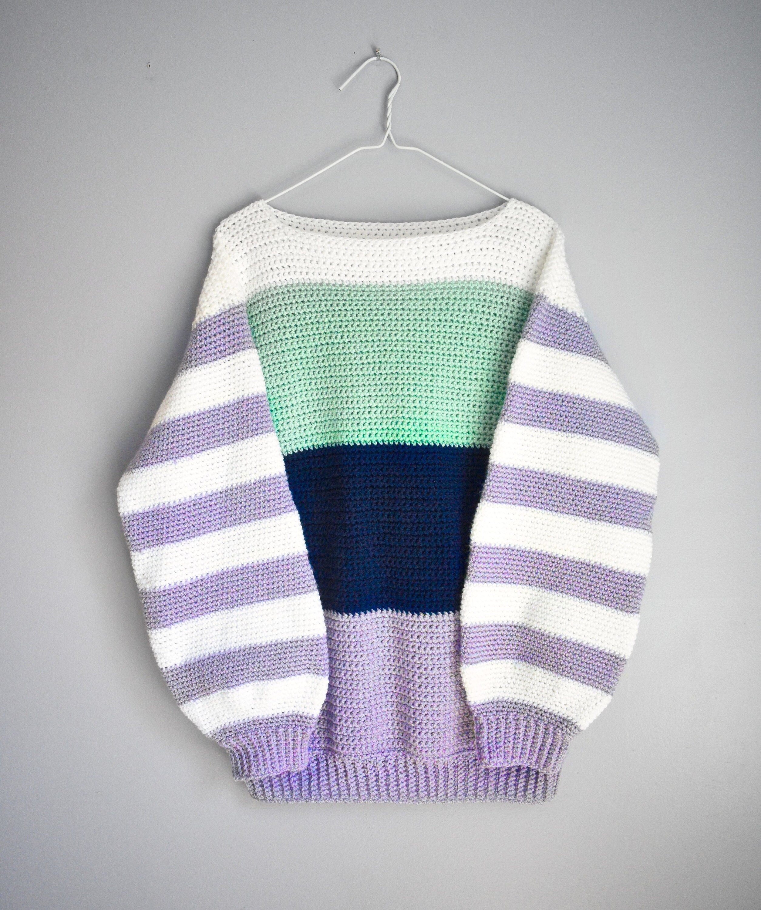 Comfy Crochet Colorblock Sweater Pattern - Etsy