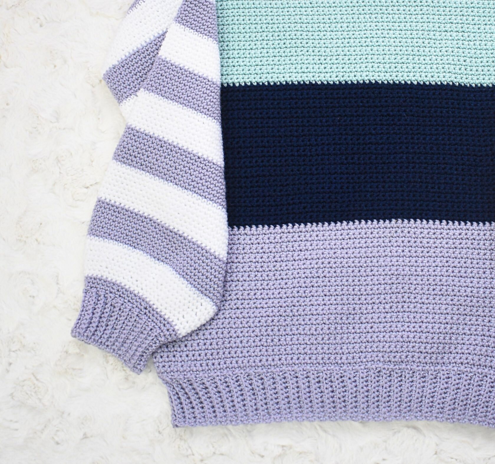 Comfy Crochet Colorblock Sweater Pattern - Etsy